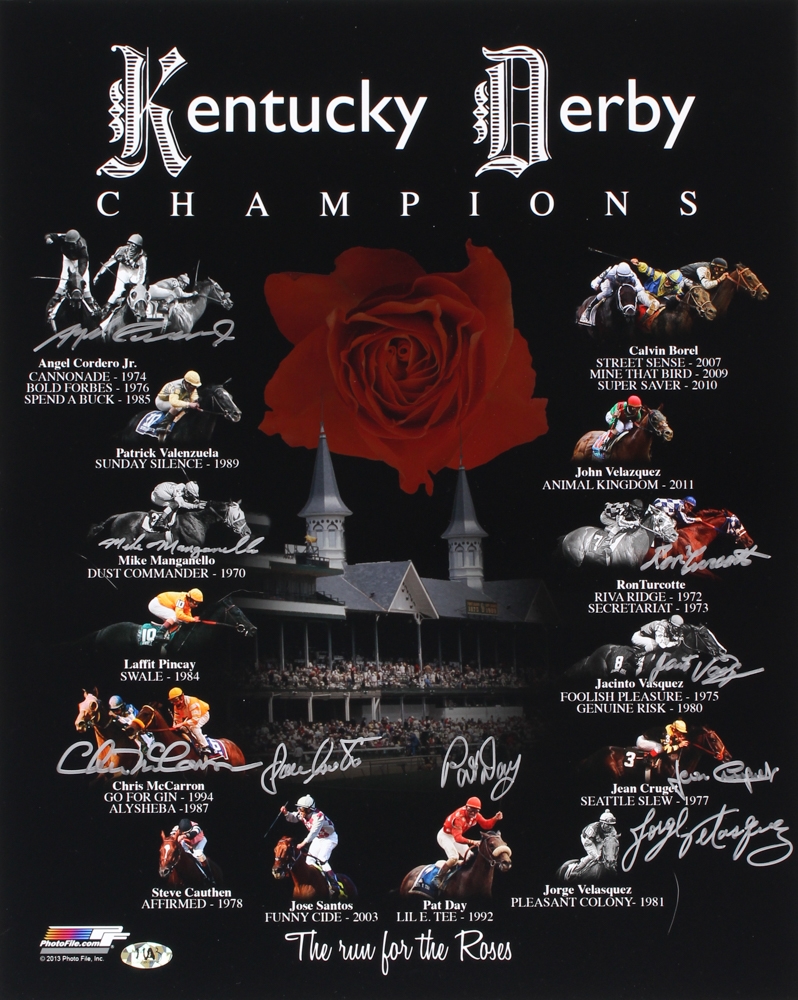 Kentucky Derby Champions 16x20 Photo Signed by (9) with Ron Turcotte ...