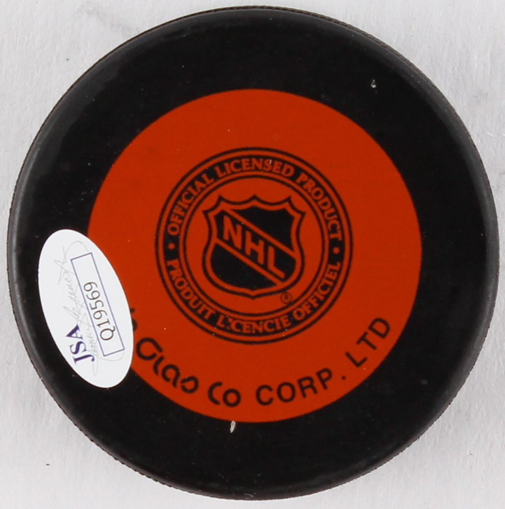 Emile "Butch" Bouchard Signed Canadiens Logo Hockey Puck Inscribed "HOF ...