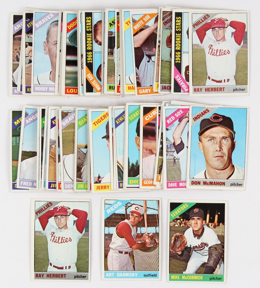 Lot of (103) 1966 Topps Baseball Cards with #121 Ray Herbert, #119 Art ...