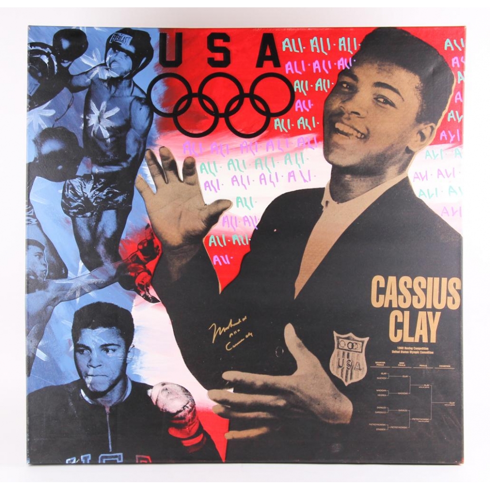 Muhammad Ali Signed LE 38x38 Limited Edition Steve Kaufman Pop Art ...