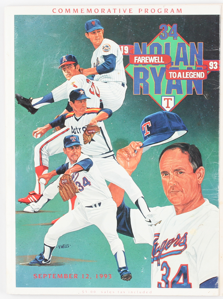 Nolan Ryan "Farewell to a Legend" 1993 Commemorative Program | Pristine ...