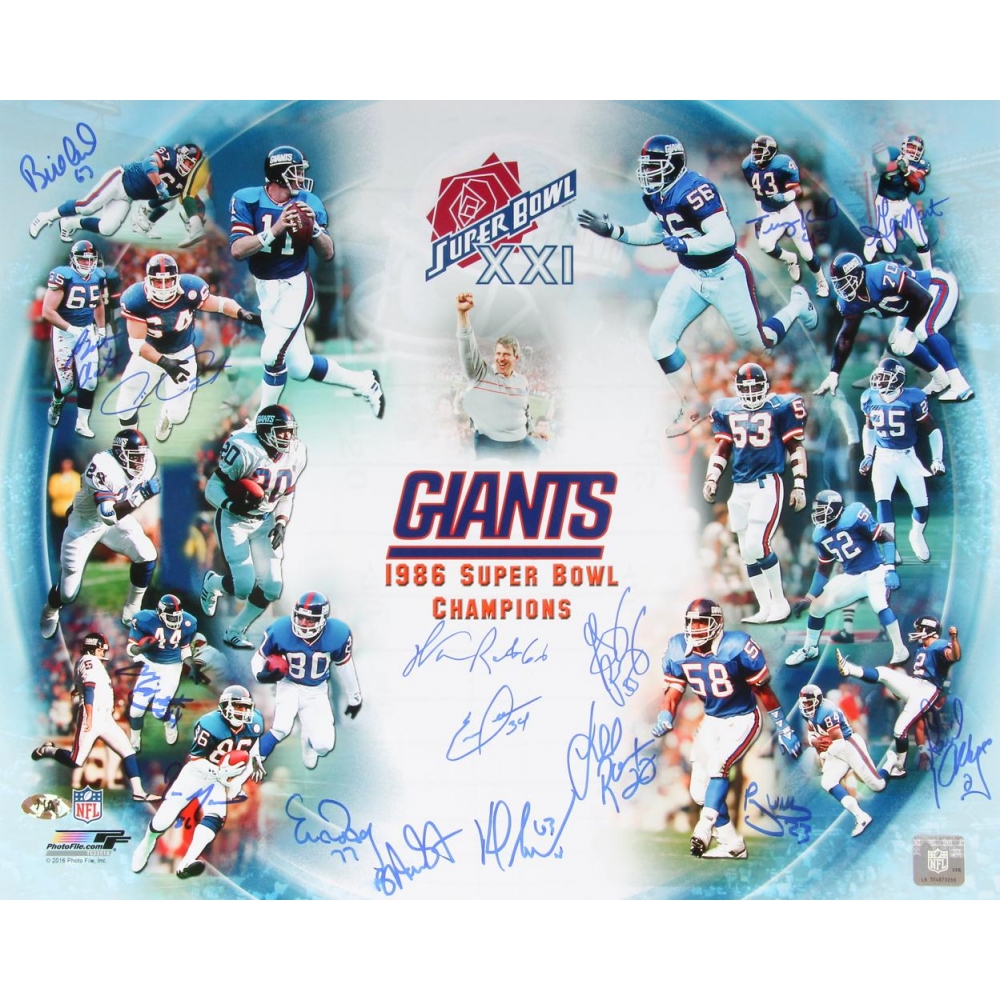 1986 Giants Super Bowl XXI Champions 16x20 Photo Team Signed by (16 ...