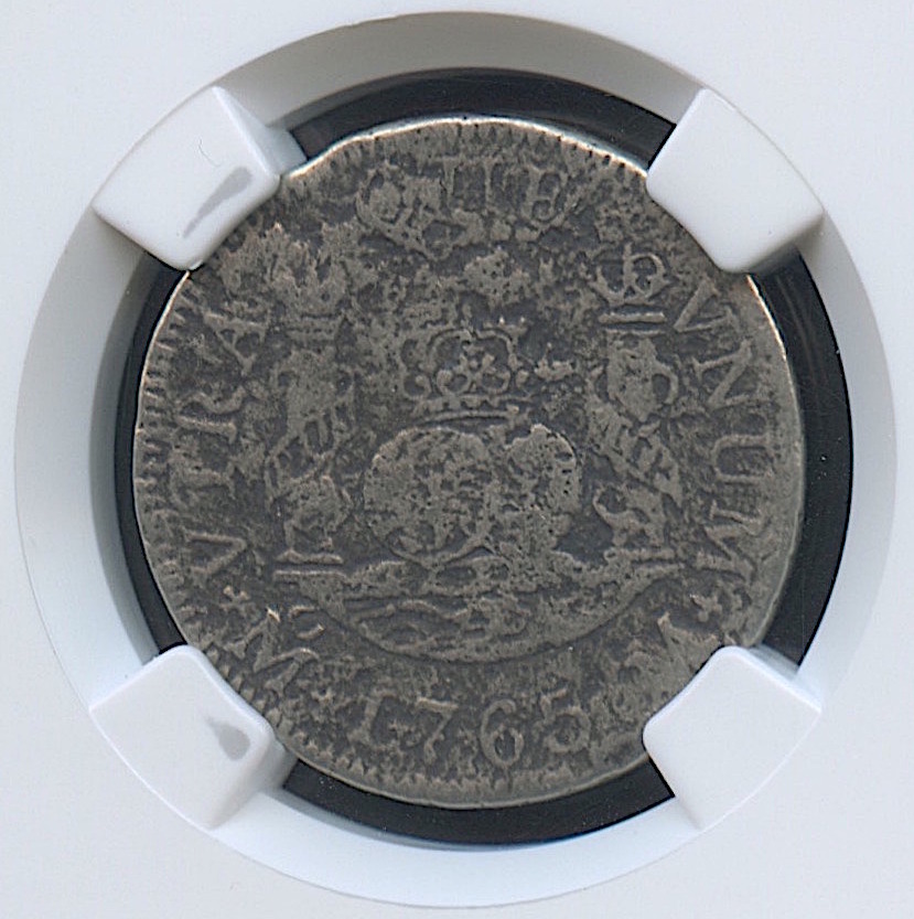 1765 2 Reales MO M Pillar Coin Silver Shipwreck Coin from the El ...