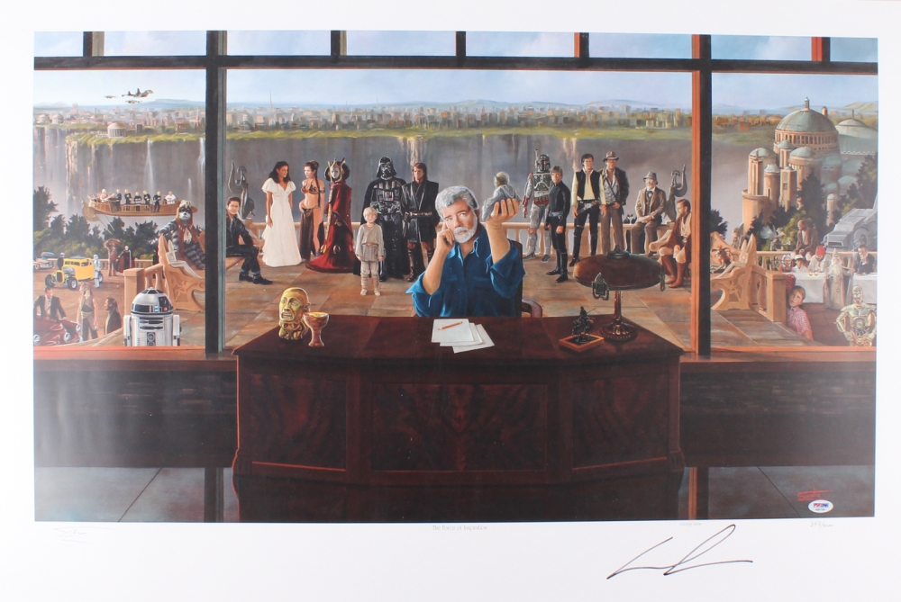 George Lucas Signed "The Force of Inspiration" LE 24x36 Lithograph #305 ...
