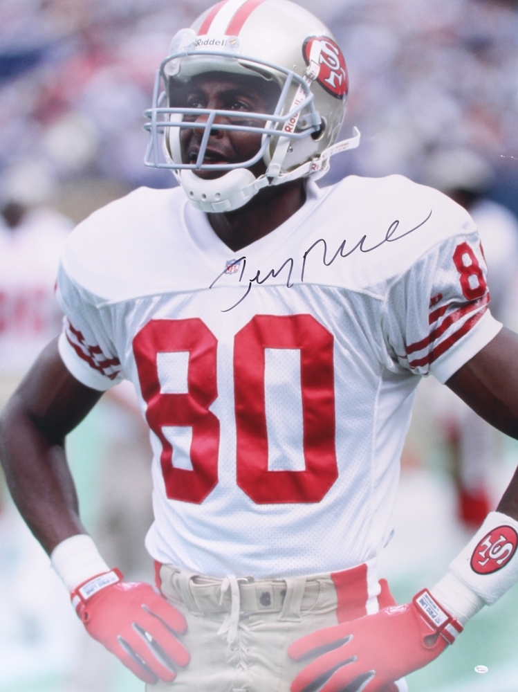 Jerry Rice Signed 49ers 30x40 Poster (Online Authentics Hologram ...