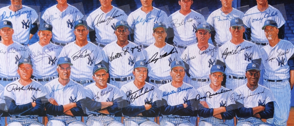 1961 New York Yankees Poster Team Facsimile Signed Print 41 Signatures ...