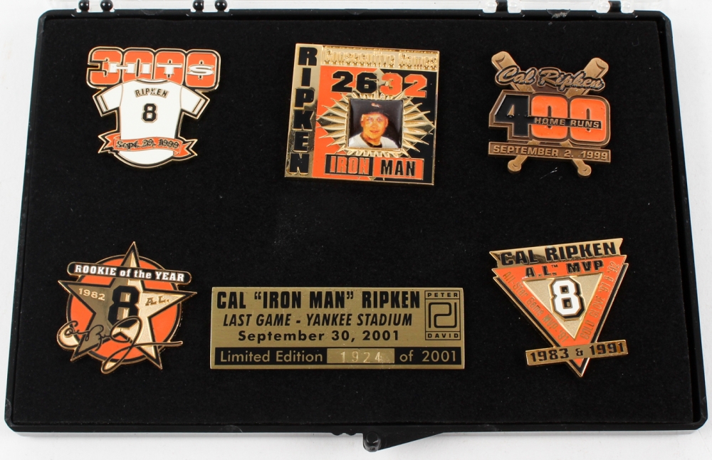 Cal Ripken Jr. 2001 "Iron Man" LE Commemorative Pin Set of (5) with ...