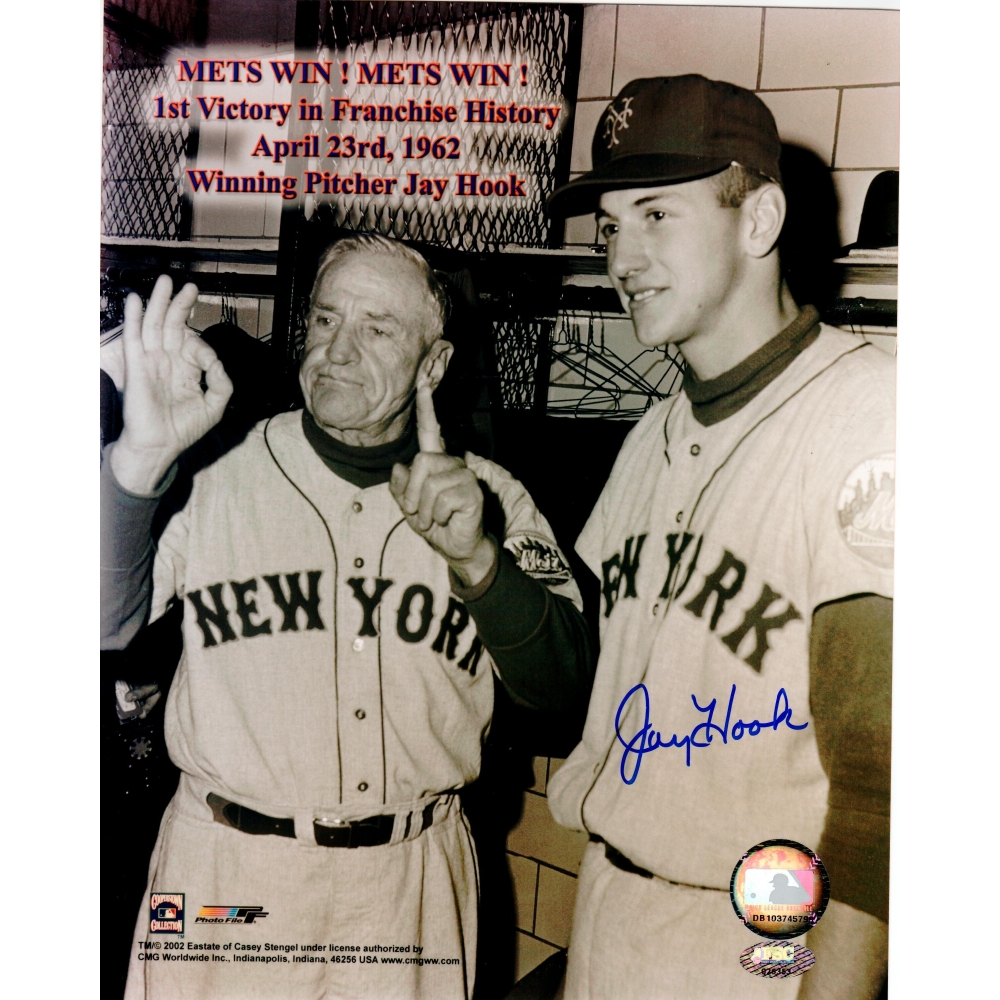 Jay Hook Signed Mets 8x10 Photo With Casey Stengel (FSC COA) | Pristine ...