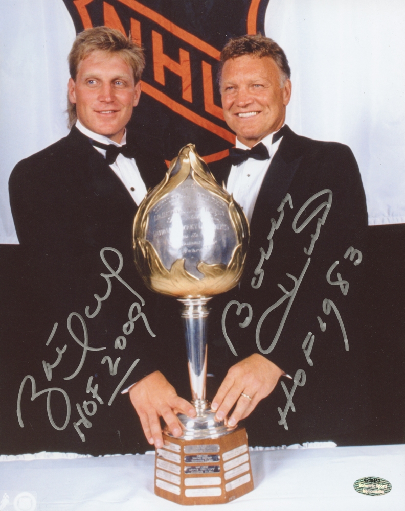 Brett Hull & Bobby Hull Signed NHL 8x10 Photo Inscribed " HOF 2009 ...