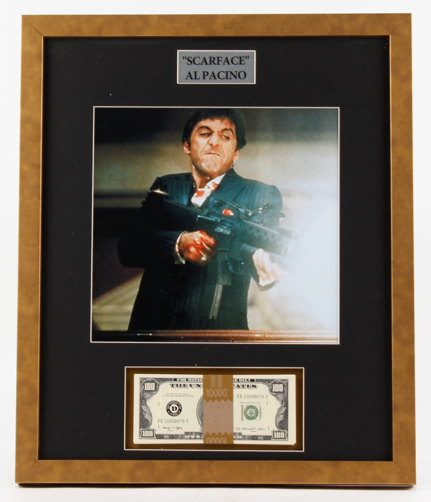 Al Pacino "Scarface" 15x18 Custom Framed Display with Movie Prop Money ...