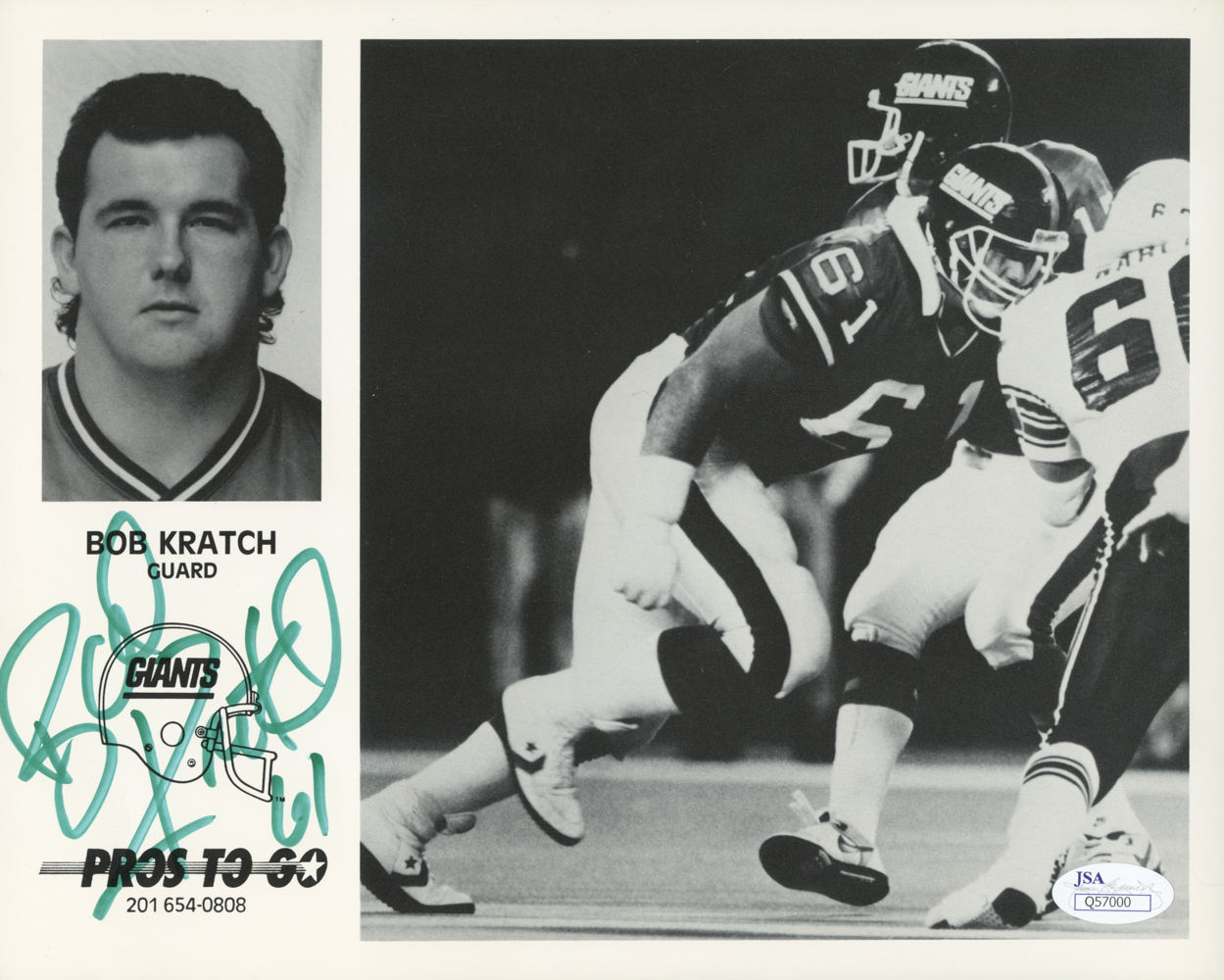 Bob Kratch Signed Giants 8x10 Photo (JSA COA) | Pristine Auction