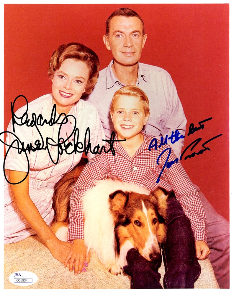 June Lockhart & Jon Provost Signed Lassie 8 x 10 Photo Inscribed "All ...
