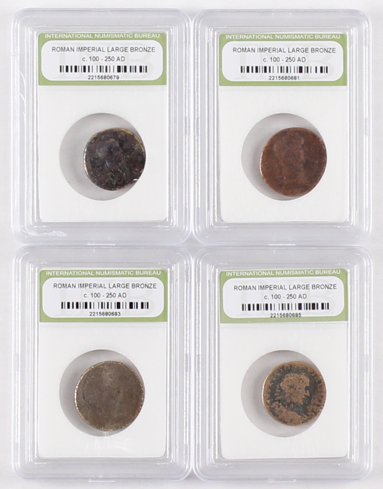 Lot of (4) Roman Imperial Large Bronze Coins from 100-250 AD (INB ...