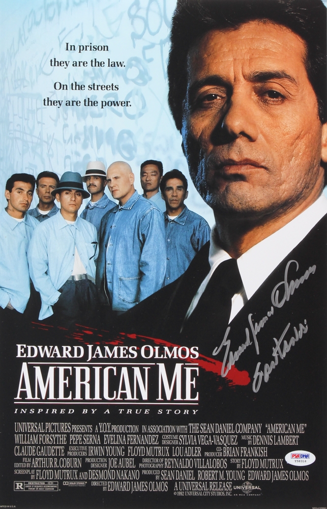 Edward James Olmos Signed "American Me" 11x17 Movie Photo Inscribed ...