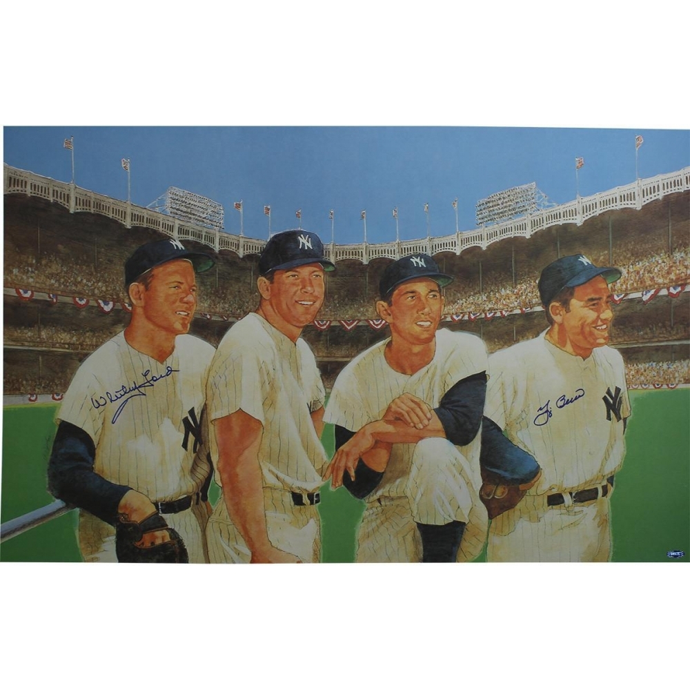 Yogi Berra & Whitey Ford Signed Yankees 24x36 Lithograph (Steiner COA ...