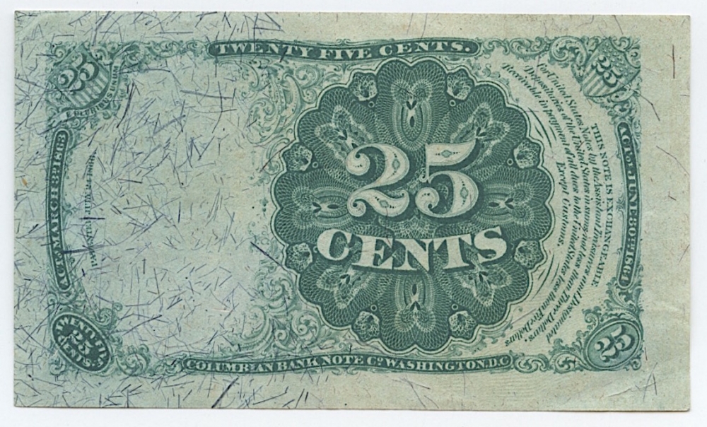 1874 United States $.25 Twenty Five Cents Fr. 1309 Fractional Bank Note ...