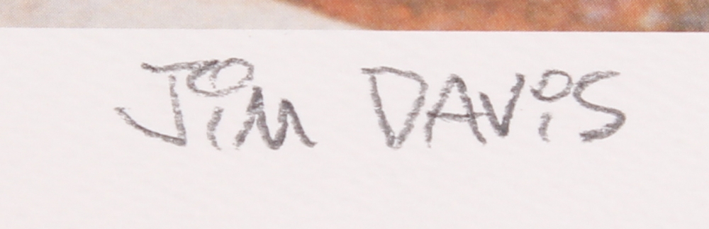 Jim Davis Signed "Garfield Framed" 15” x 17” Norman Rockwell & Garfield ...