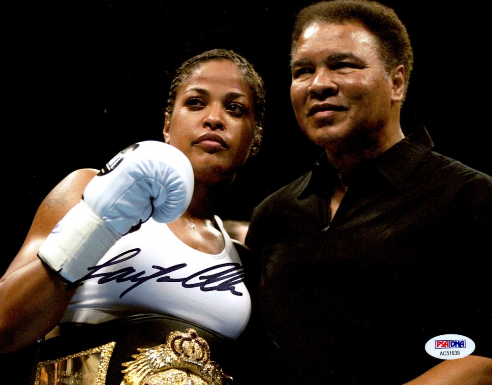 Laila Ali Signed 8x10 Photo With Muhammad Ali (PSA COA) | Pristine Auction