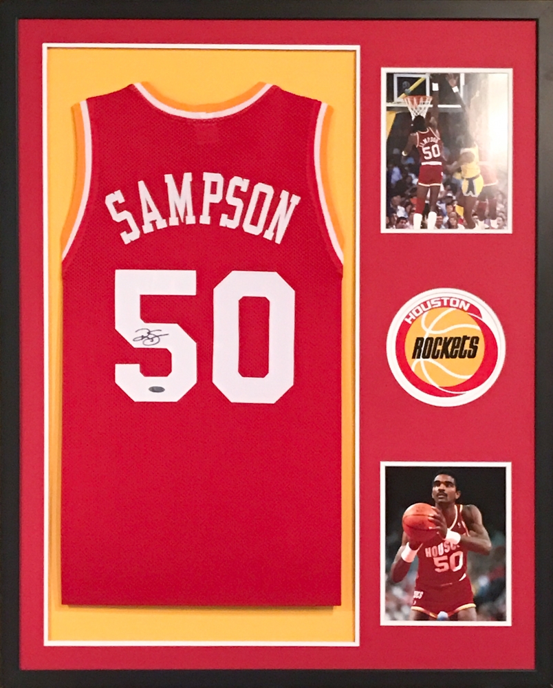 Ralph Sampson Signed Rockets 34x42 Custom Framed Jersey (Tristar ...