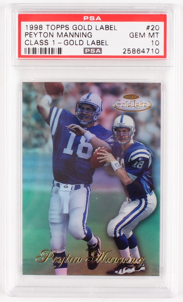 Lot of (6) PSA Graded 1998 Topps Gold Label Football Cards with #20 ...