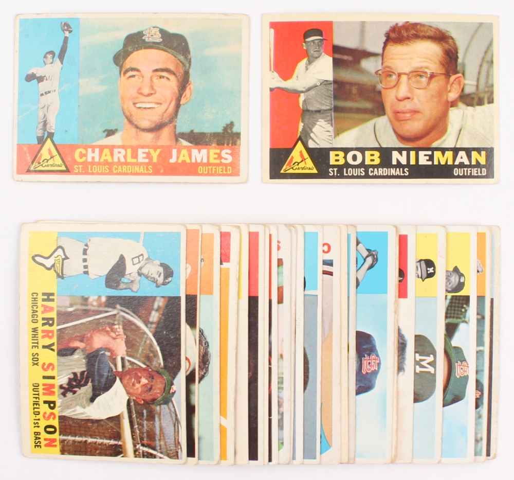 Lot of (25) 1960 Topps Baseball Cards with #149 Bob Nieman, #517 ...