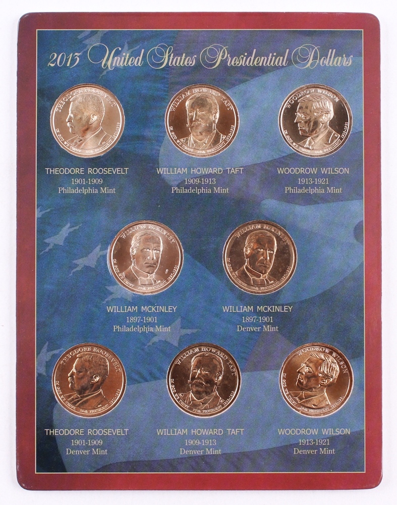 2013 United States Presidential Dollars Set of (8) Coins with Original ...