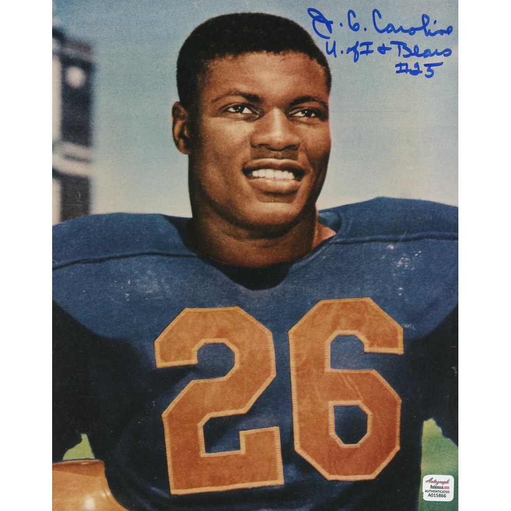 J. C. Caroline Signed Illinois Fighting Illini 8x10 Photo Inscribed "U ...