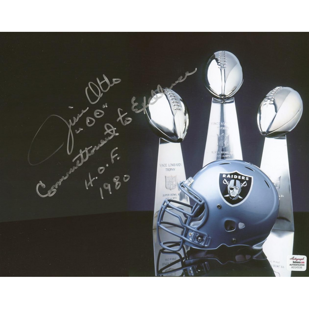 Jim Otto Signed Raiders 8" x 10" Photo Inscribed "Commitment to ...