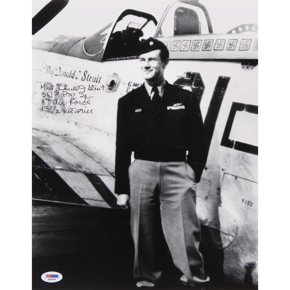 Donald Strait Signed WWII 11x14 Photo With (3) Inscriptions (PSA COA ...