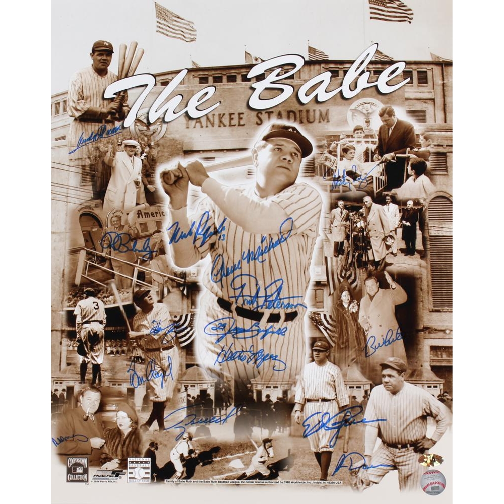 "The Babe" Yankees 16x20 Photo Signed by (15) with Al Downing, Roy ...