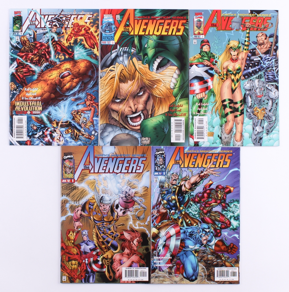 Lot of (5) 1997 Marvel "The Avengers Earth's Mightiest Heroes" Comic ...