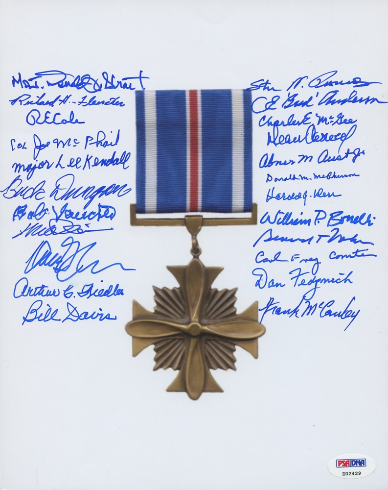Distinguished Flying Cross 8x10 Photo Signed by (23) with Donald Strait ...