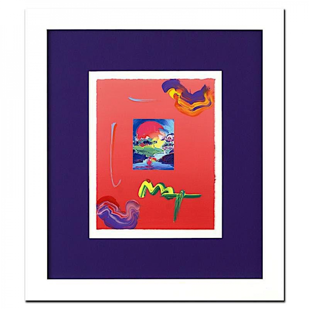 Peter Max "Without Borders" Signed 8.5" x 11" Original Acrylic Mixed ...