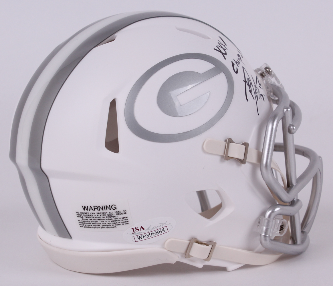 Don Beebe Signed Packers Custom Matte White Speed Ice Mini-Helmet ...