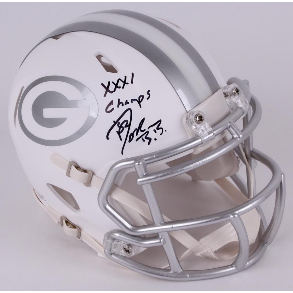 Don Beebe Signed Packers Custom Matte White Speed Ice Mini-Helmet ...