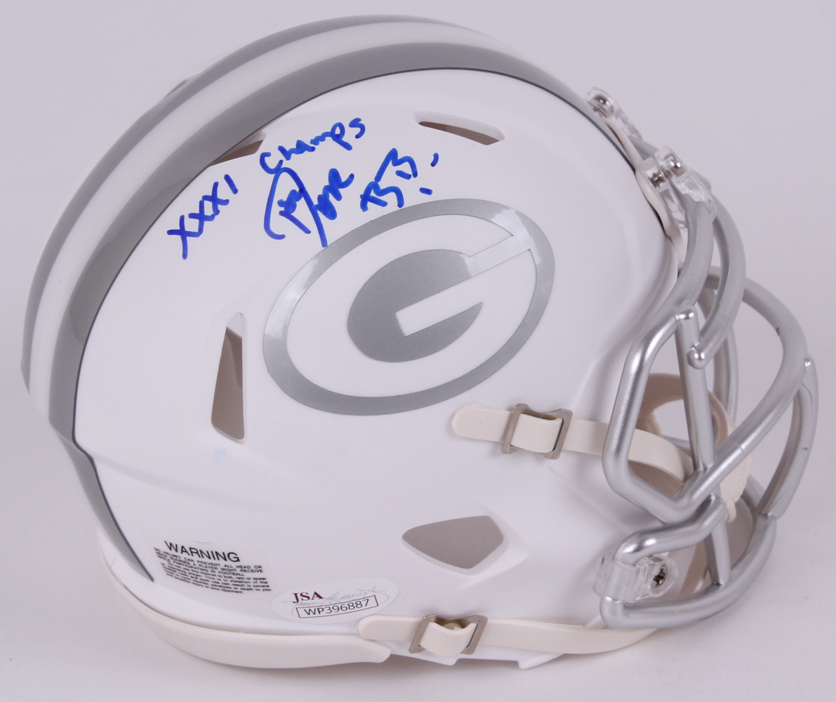 Don Beebe Signed Packers Custom Matte White Speed Ice Mini-Helmet ...