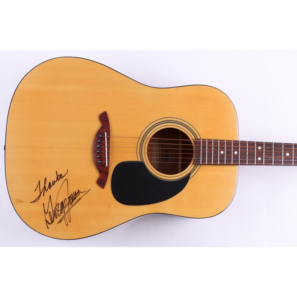 George Jones Signed Full-Size Austin Acoustic Guitar Inscribed "Thanks ...