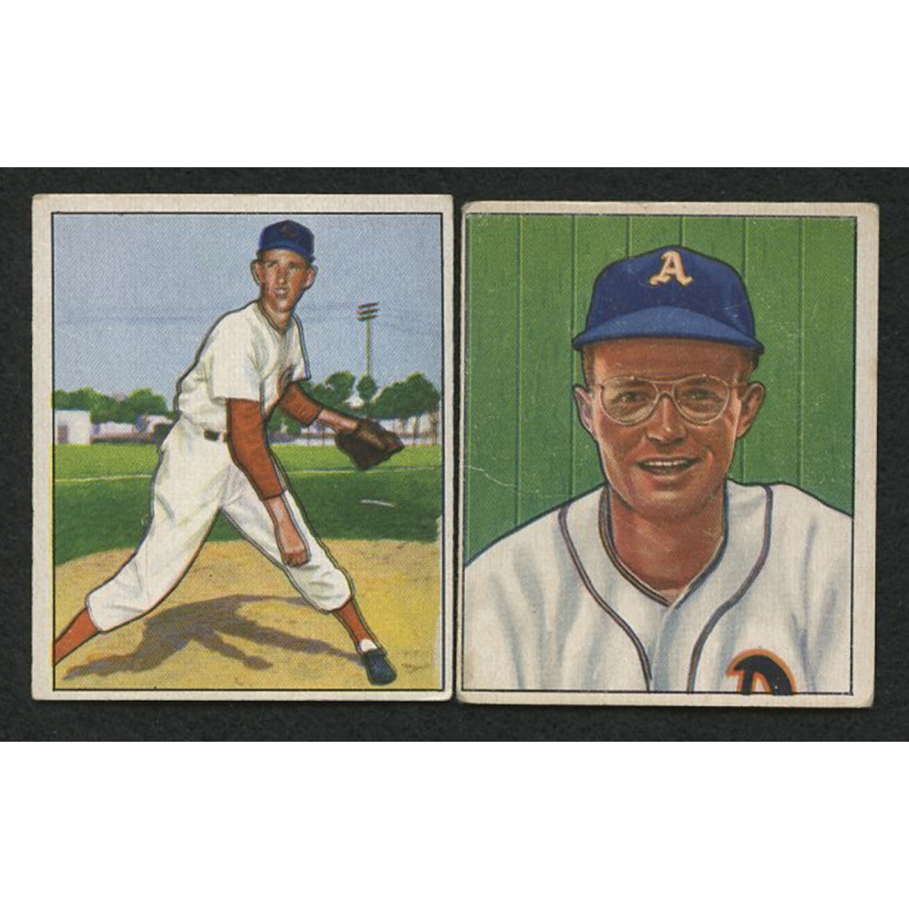 Lot of (2) 1950 Bowman Baseball Cards with #105 Bob Dillinger & #63 ...