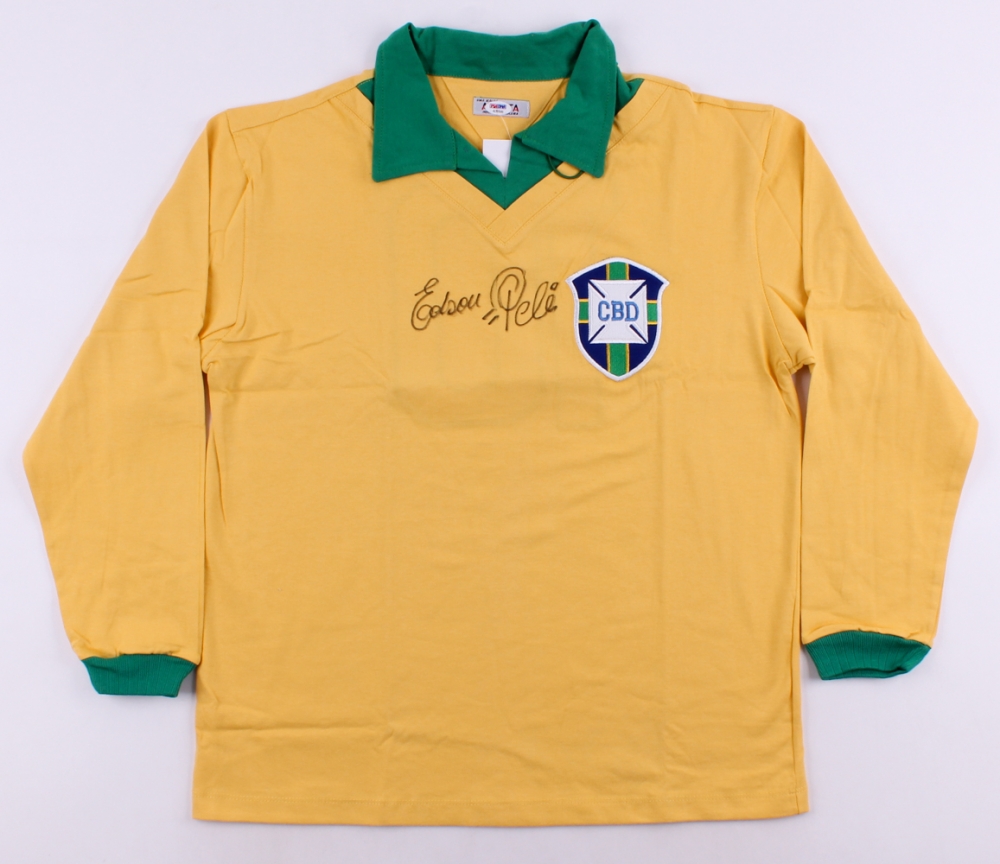 Pele Signed Team Brazil Long Sleeve Jersey with First Name "Edson" (PSA ...