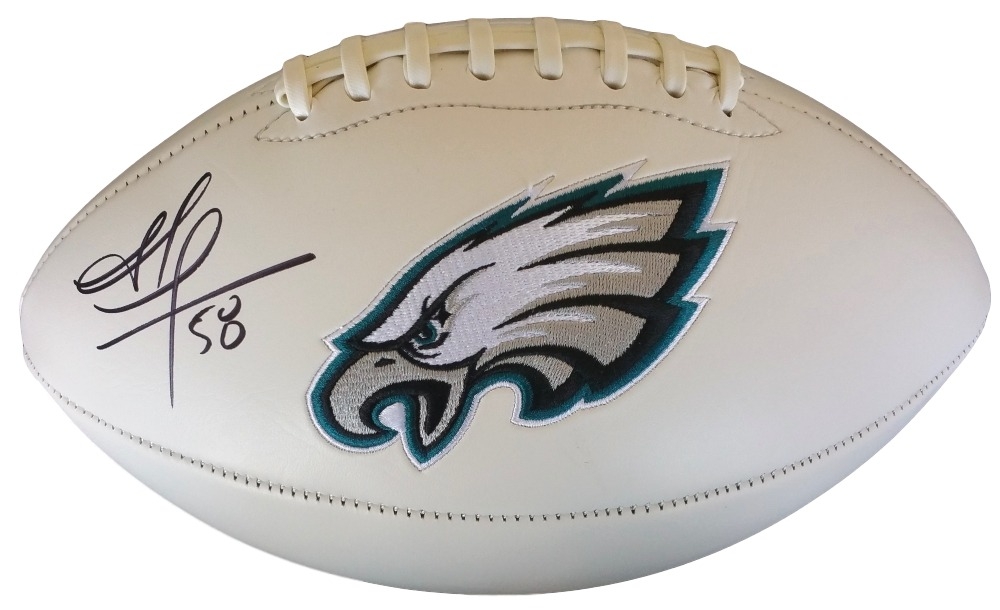 Jordan Hicks Signed Eagles Logo Football (JSA COA) | Pristine Auction