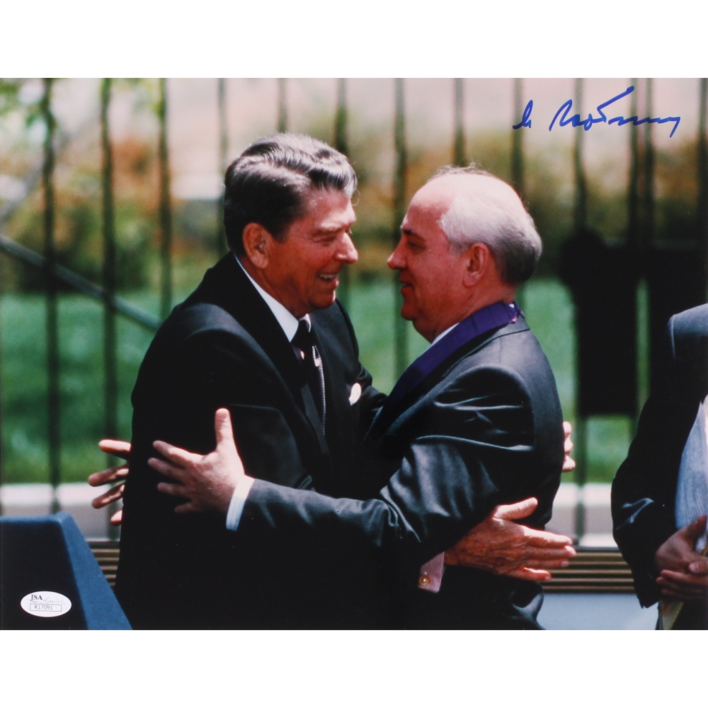 Mikhail Gorbachev Signed 11x14 Photo with Ronald Reagan (JSA COA ...