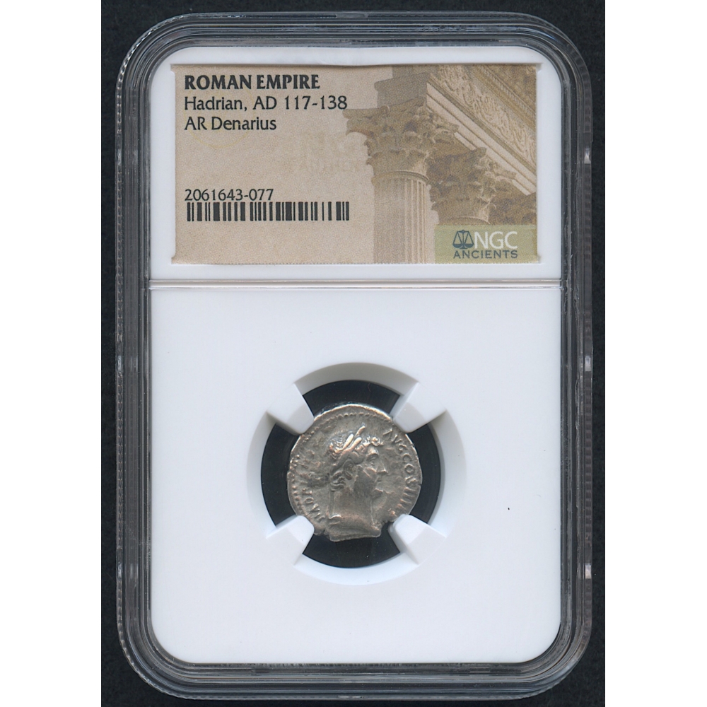AD 117 - 138 Original Emperor Hadrian Denarius Roman Silver Coin (NGC ...