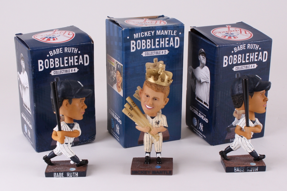 Lot of (3) Collectible Yankees LE Bobblehead Series With (2) Babe Ruth ...