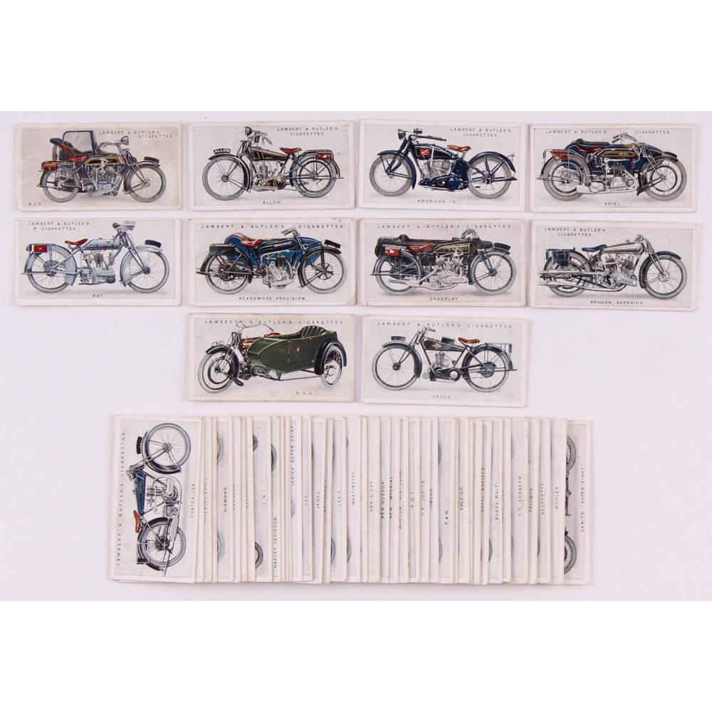1923 Lambert & Butler "Motorcycles" Complete Set of (50) Cigarette ...