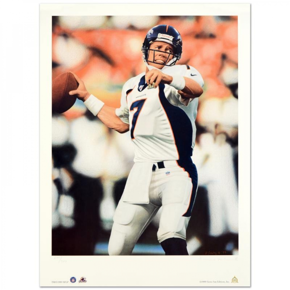 Daniel M. Smith Signed "John Elway" Limited Edition 16x22 Lithograph ...