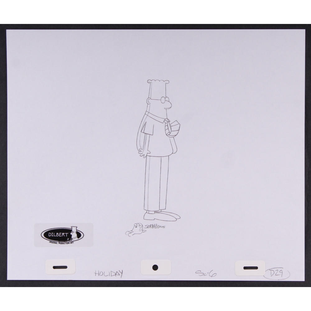 Scott Raymond Adams Signed "Dilbert" 12.5" x 10.5" Original Animation ...