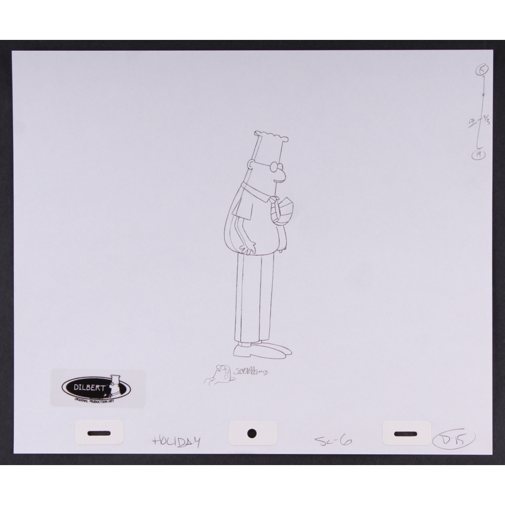 Scott Raymond Adams Signed "Dilbert" 12.5" x 10.5" Original Animation ...