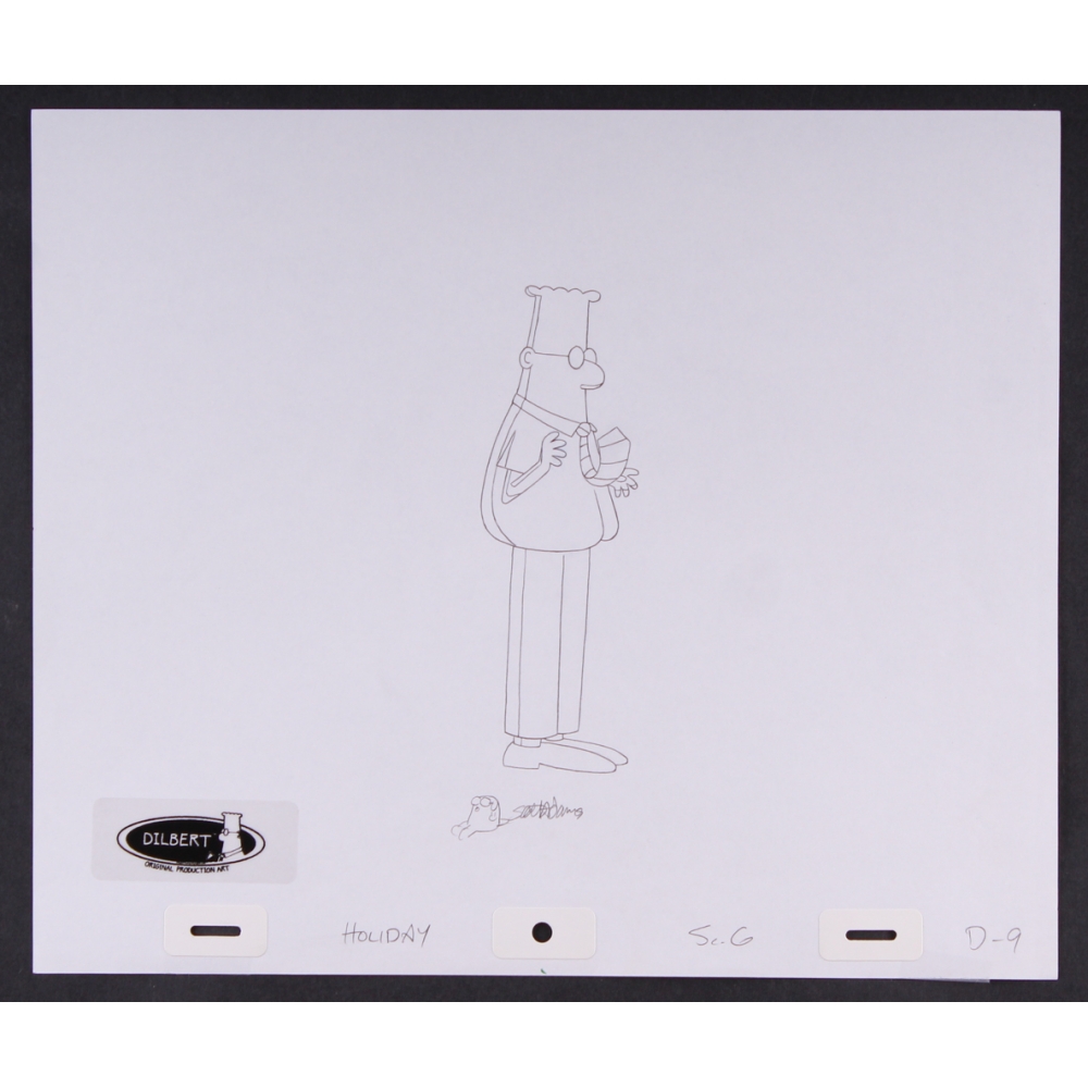 Scott Raymond Adams Signed "Dilbert" 12.5" x 10.5" Original Animation ...