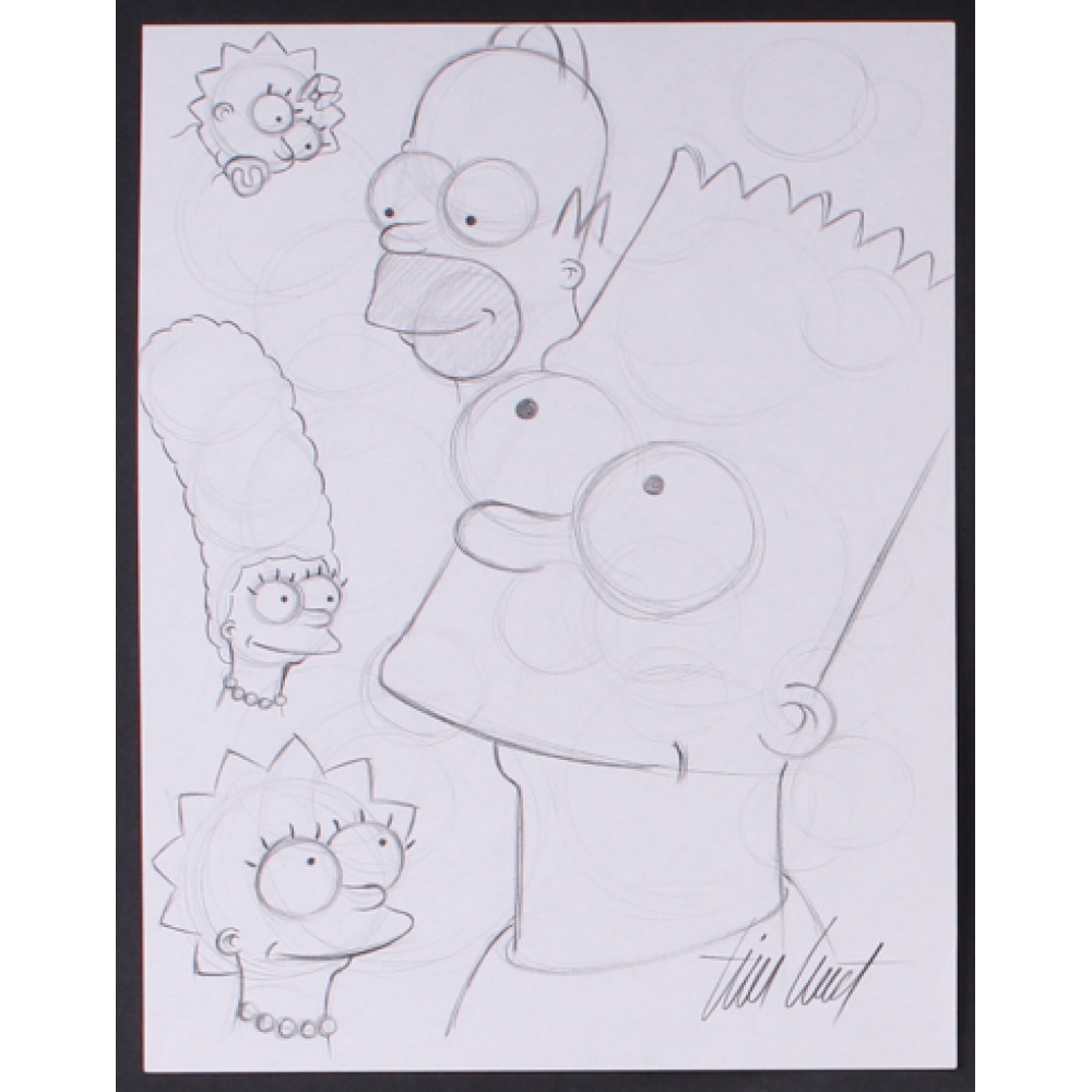 Tim West Signed "The Simpsons" 8.5" x 11" Original Pencil Model Drawing ...