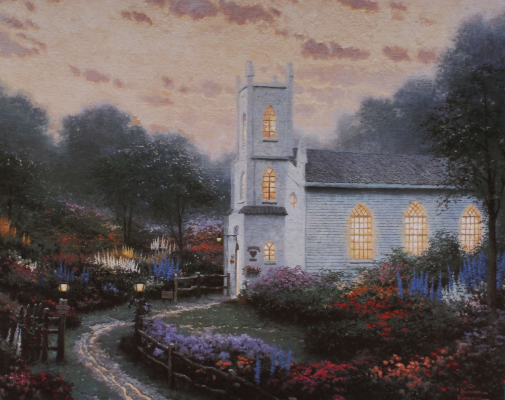 Thomas Kinkade "Blossom Hill Church" 7.75" x 9.75" Fine Art Print ...